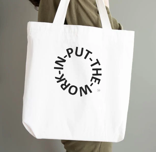 All-Over Print Large Tote Bag w/ Pocket – PUT-THE-WORK-IN